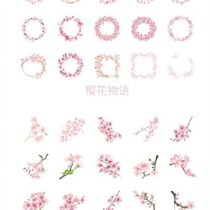45pcs Sakura Sticker Pack Cherry Blossom Flower Spring Floral Deco ...