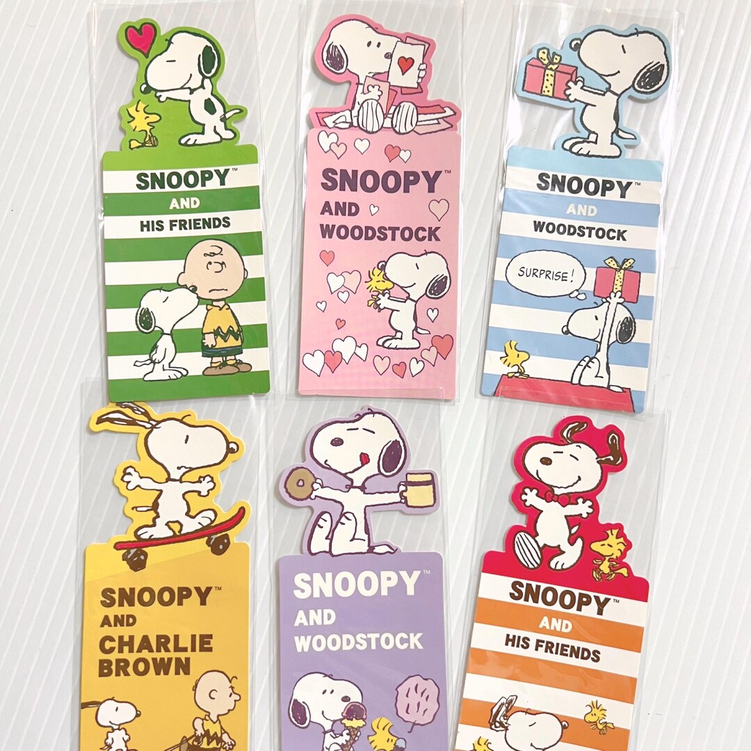 6 Pcs Peanuts Snoopy Bookmarks Set Book Accessories Journaling ...