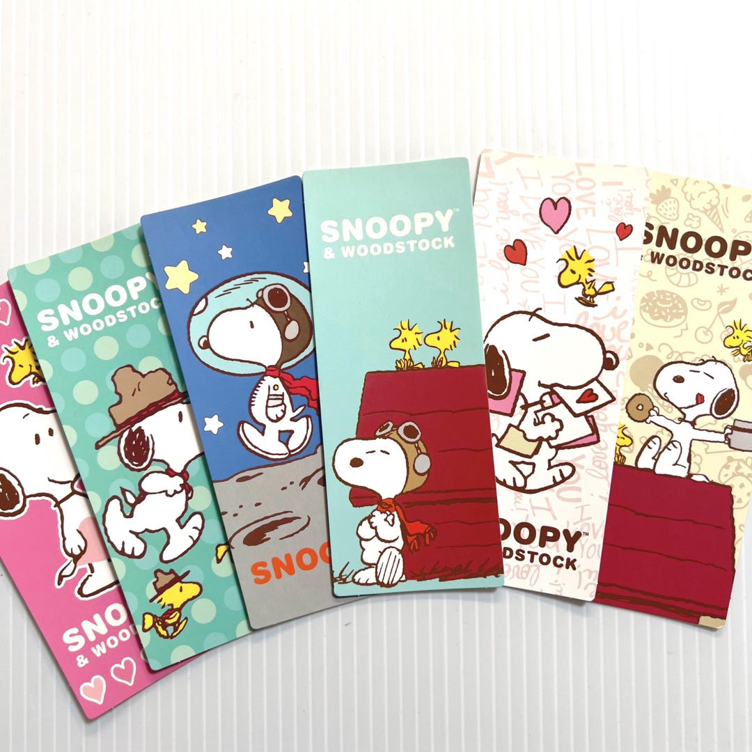 Peanuts Snoopy Bookmark Book Accessories Journaling Scrapbooking - Etsy