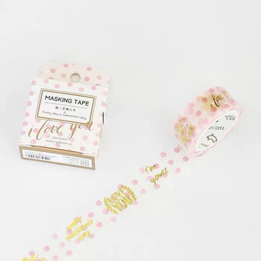 Love Washi Tape Valentines Day Masking Tapes Gold Foil Planner Deco ...