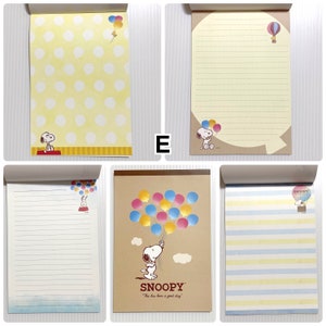 Peanuts Snoopy Letter Pad Big Memo Letter Paper Cute Friends Pen Pal ...