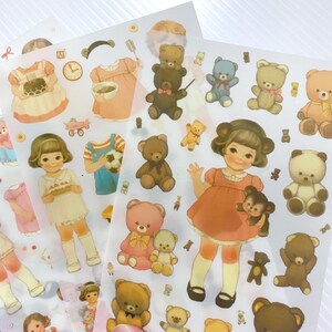 6 Sheets Doll Stickers Pack Girl Deco Stickers Planner Decor ...