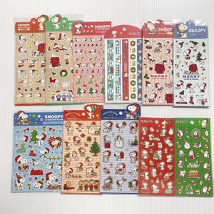 Peanuts Snoopy Stickers Christmas Holiday Gold Foil Sticker Planner ...