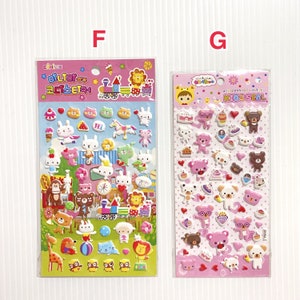 Puffy Sticker 3D Stickers Teddy Bear Bunny Rabbit Panda Planner Decor ...