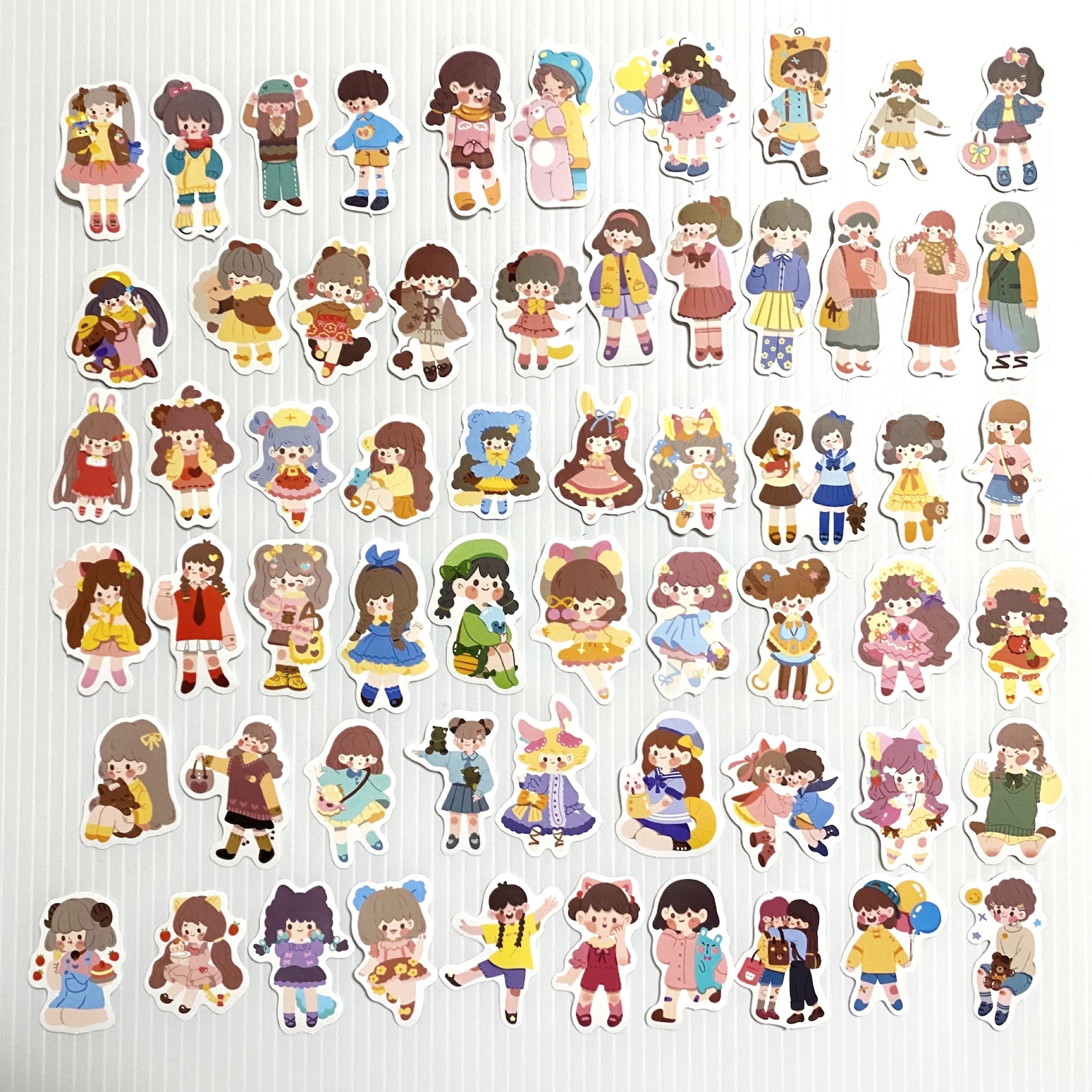 60pcs Girl Stickers Pack Cute People Planner Decor Female Scrapbook ...