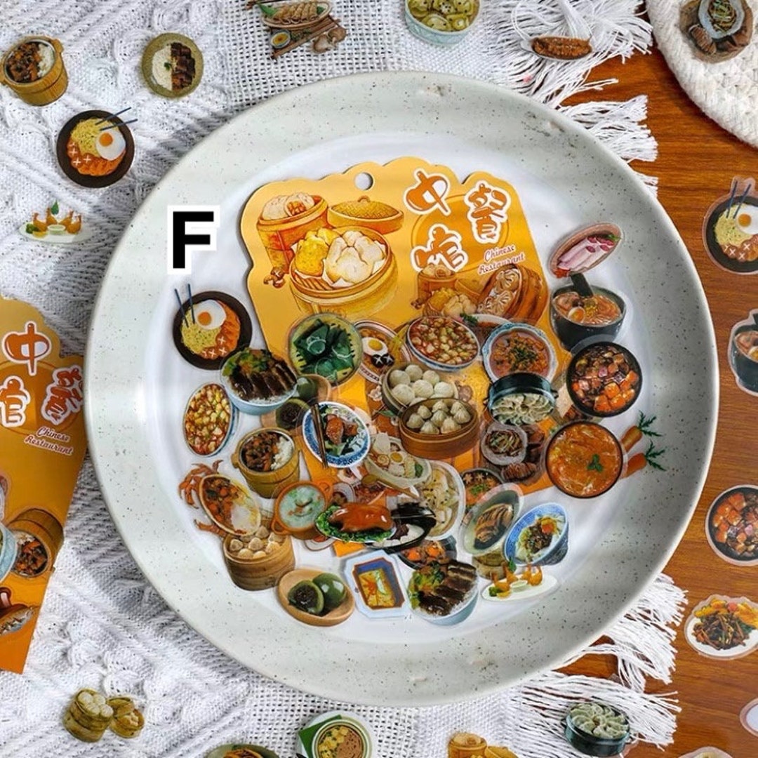 50pcs Food Sticker Pack Clear Deco Sticker Vegetables Milktea PVC ...