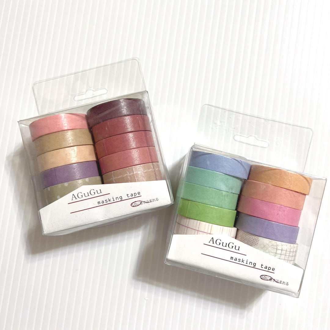 10 Rolls Washi Tape Set Solid Color Washi Tapes Masking Tapes ...