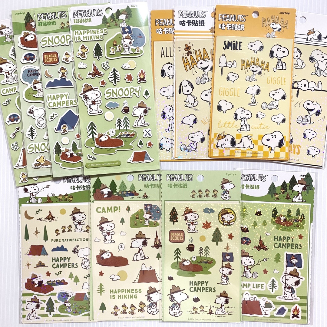 Peanuts Snoopy Stickers Cute Planner Decor Shiny Deco Sticker ...