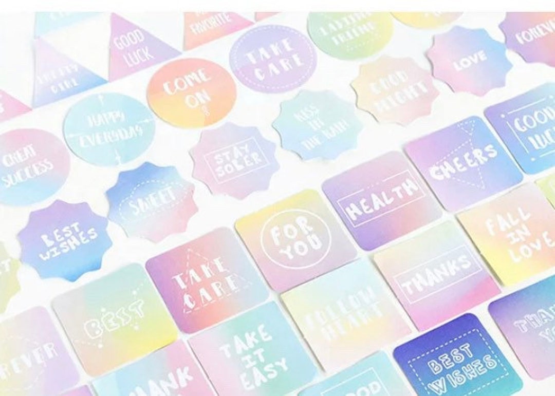 45pcs Best Wishes Sticker Pack English Words Friendly Message Deco ...