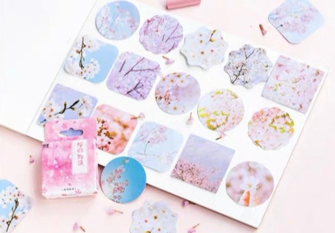 45pcs Sakura Stickers Pack Cherry Blossom Flower Petal Floral Planner ...