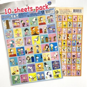 Peanuts Snoopy Stickers Cute Planner Decor Deco Sticker Scrapbooking ...