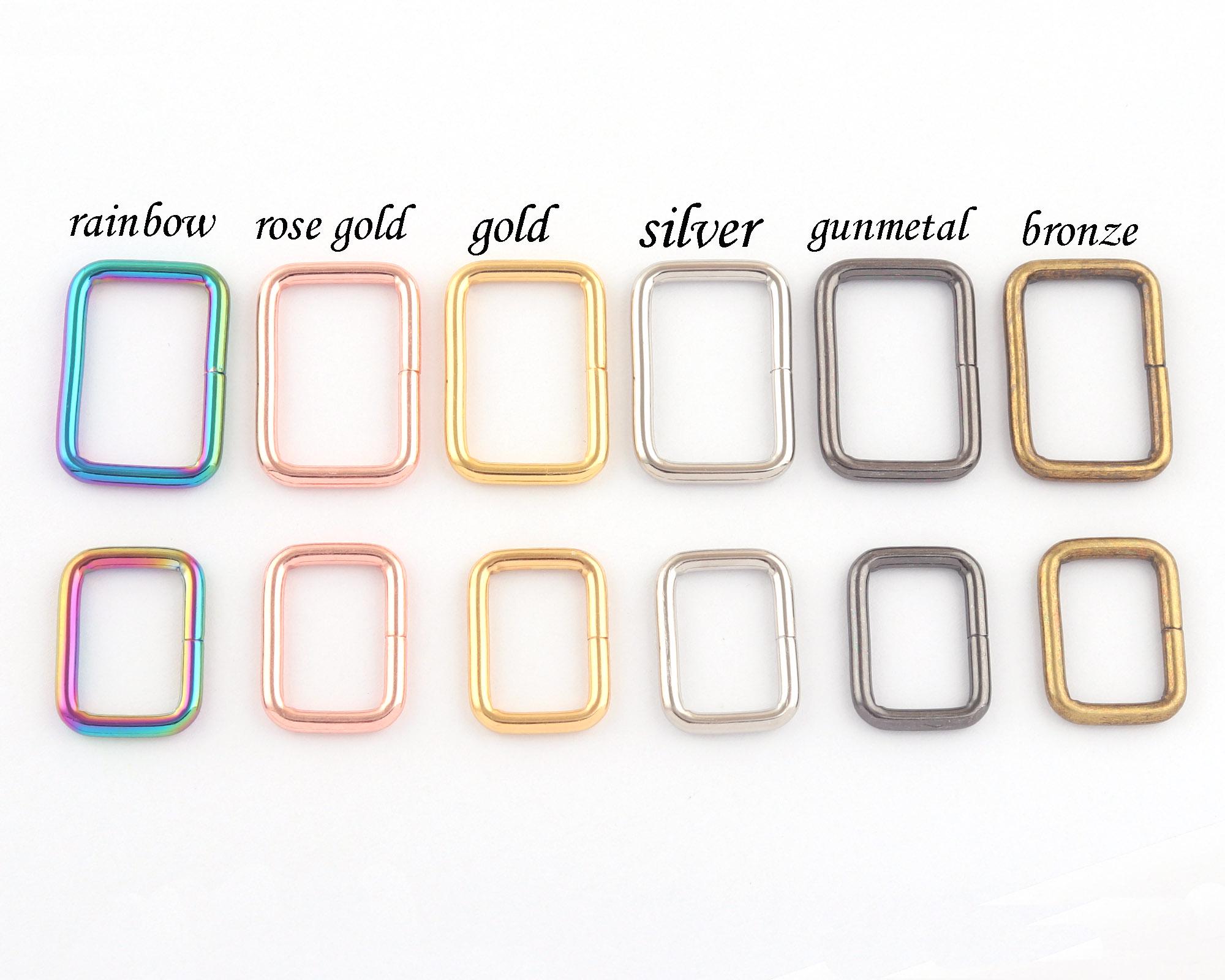 20/25mm Rainbow Metal Rectangle Buckle Adjustable Slide Buckle Dog ...