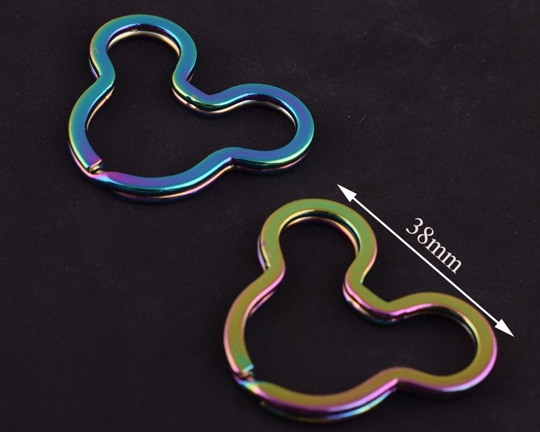 Rainbow Mickey Mouse Key Rings 6 piezas 38 mm 1.5 Cute Key Fob Ring ...