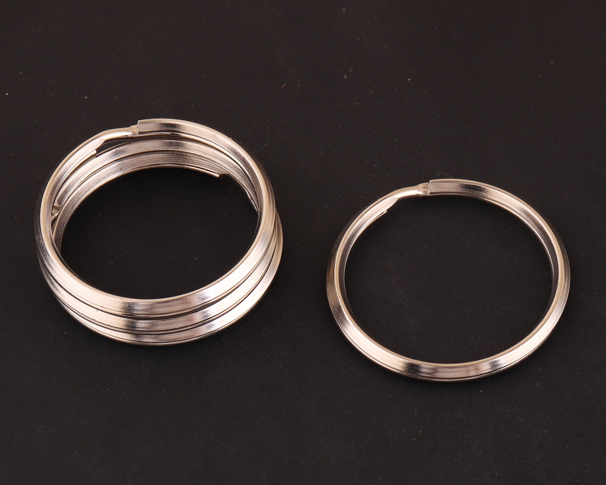 20pcs 33mm Silver Key Rings Round Flat Split Key Ring Key - Etsy