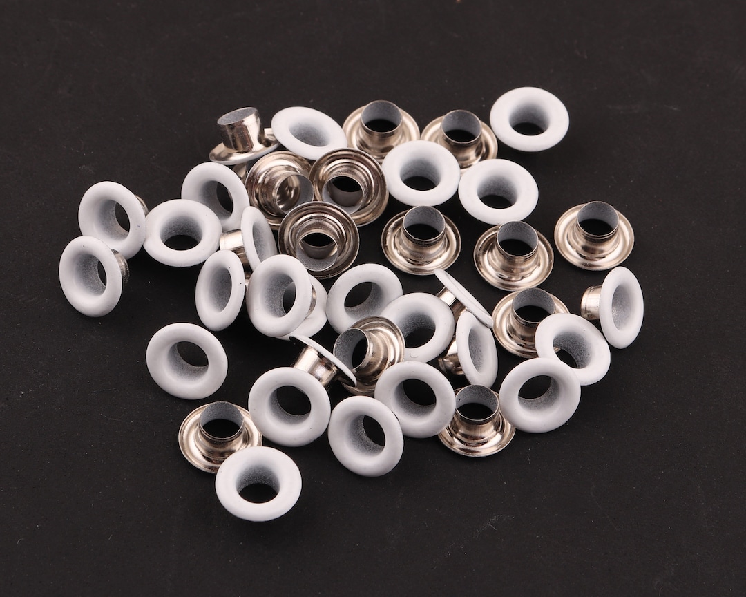 100pcs 4mm Mini White Eyelets Round Grommet Eyelets Studs for Leather ...