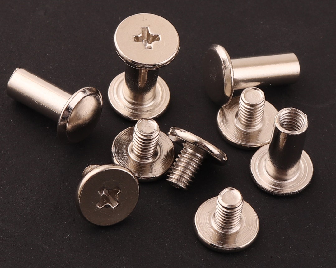 10*13mm Silver Screw Rivets Metal Button Screw Back Studs Screw Studs ...