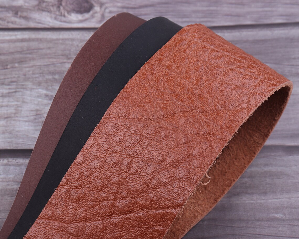 2 inch wide natural leather strapblack/coffee long leather | Etsy