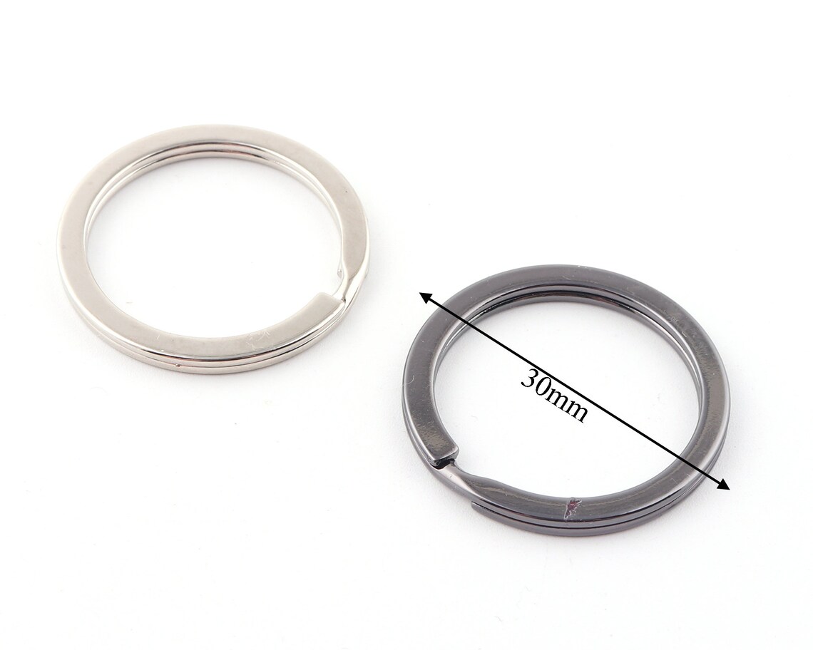 30 Mm Round Split Ring Key Rings-flat Split Key Ring-metal - Etsy