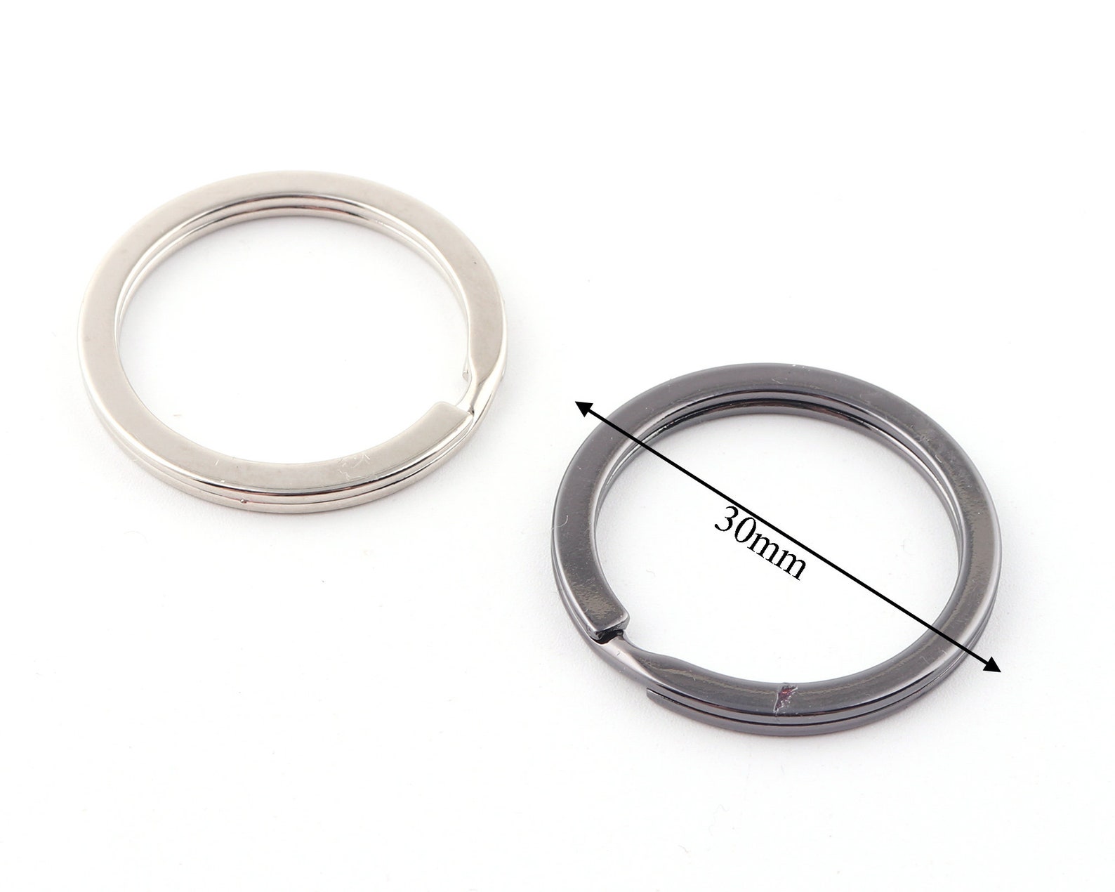 30 Mm Round Split Ring Key Rings-flat Split Key Ring-metal - Etsy