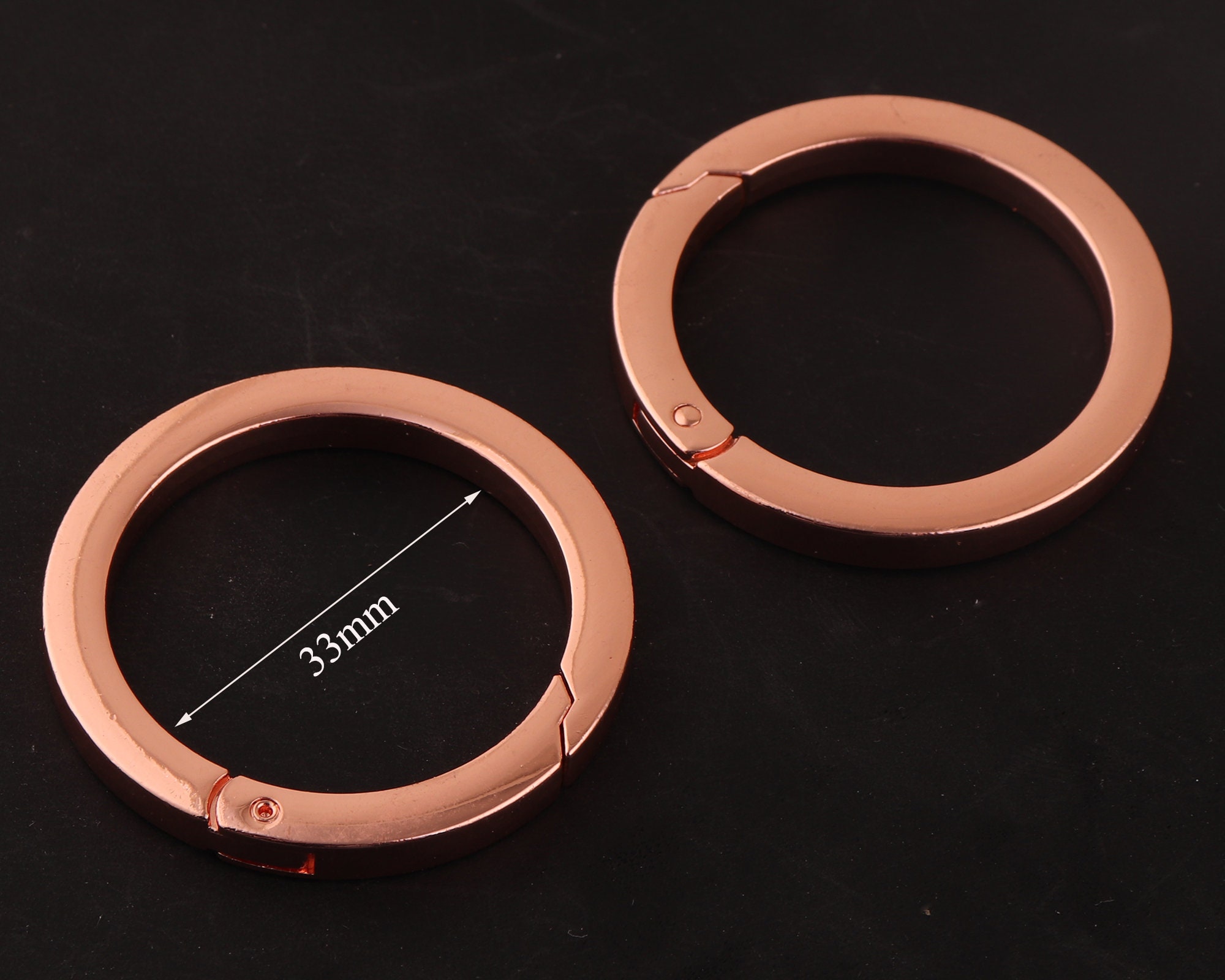 33mm Rose Gold and Gold Round Ring Gate Silver Spring Snap - Etsy