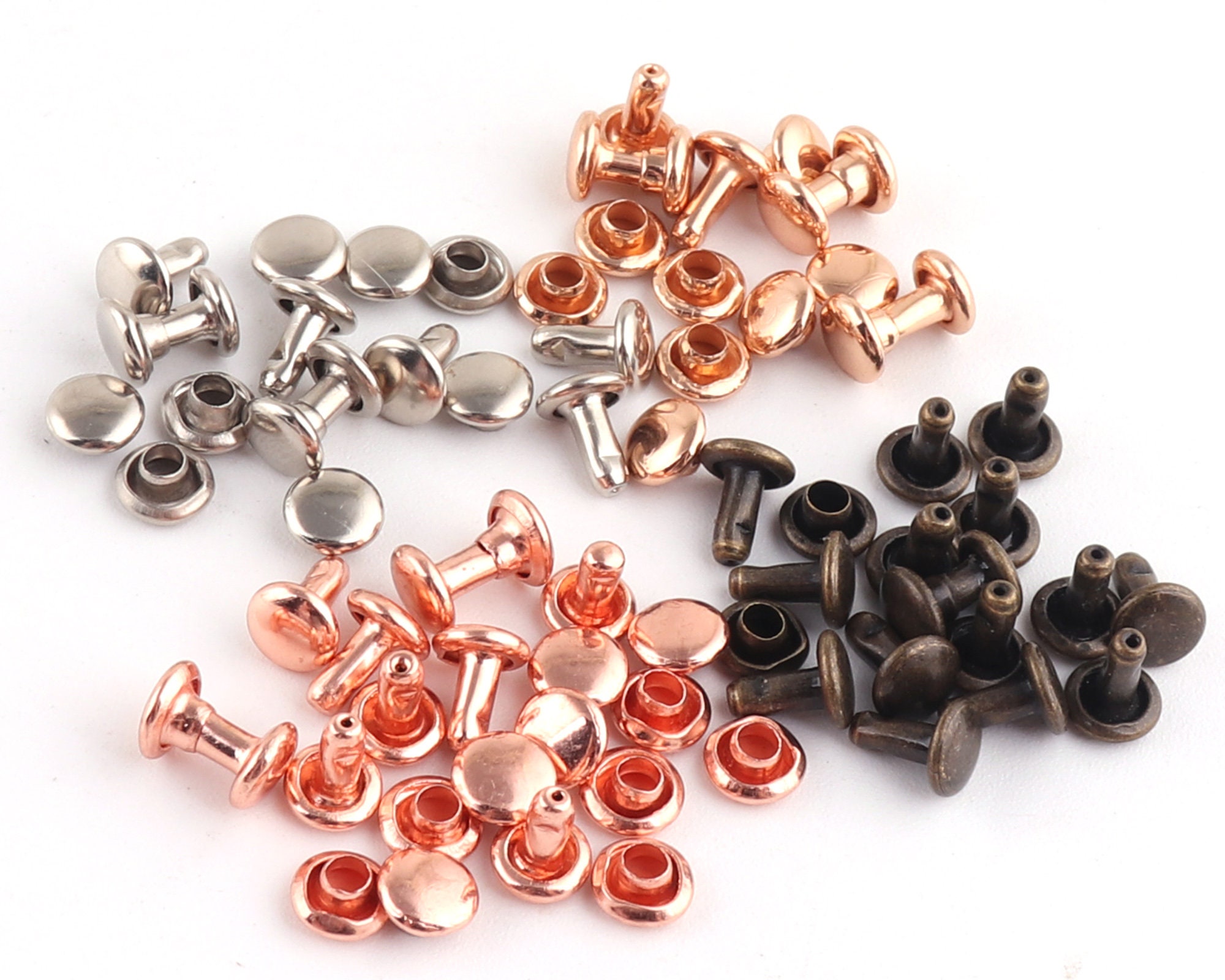 Double Cap Rivets 5mm Mini Rivets Metal Button Double Head | Etsy