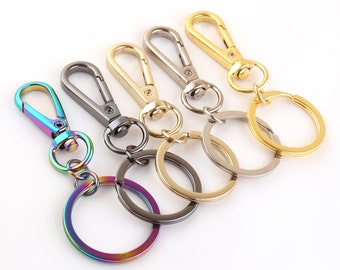 50 Pcs White K Color Swivel Key Ring Connectors Double Loops,key Rings ...