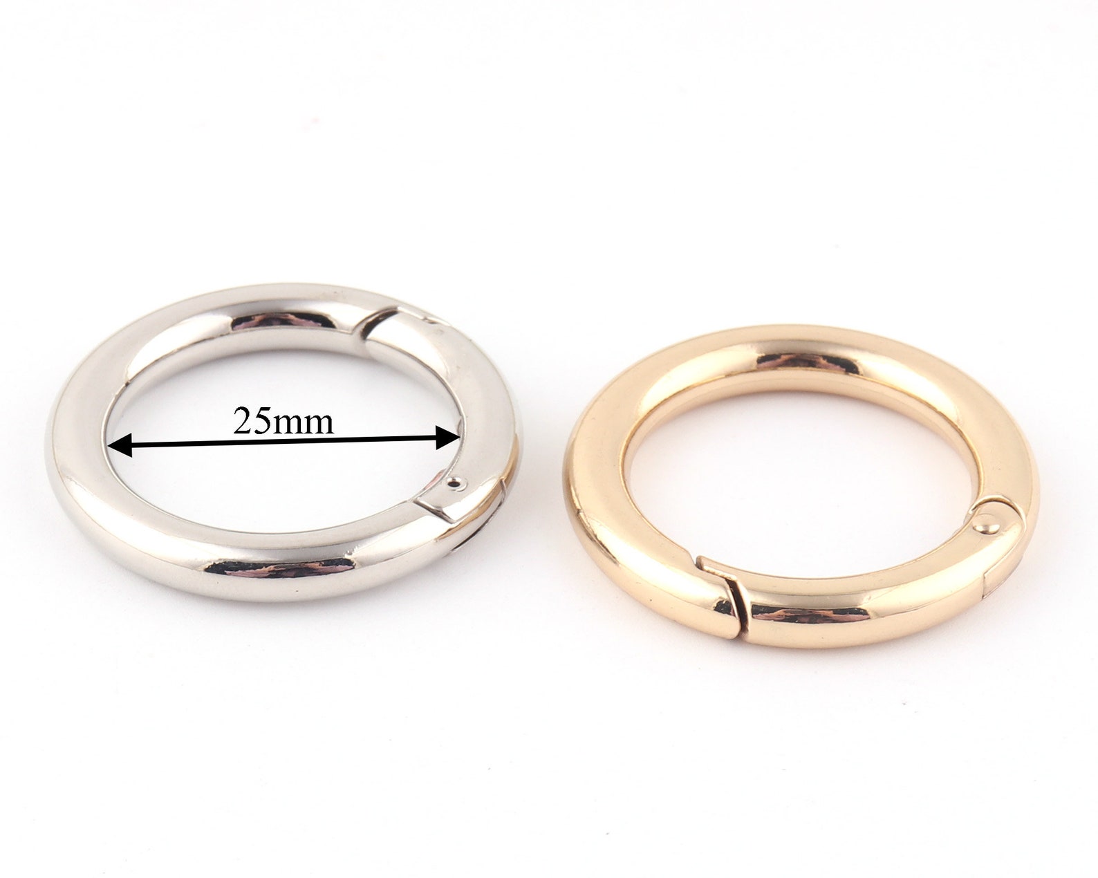 1"(25mm)spring Gate Ring Thick Spring Ring Push Gate Snap Hook Purse O ...
