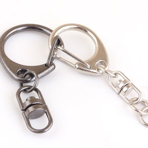 Silver Swivel Clasp Keychain Push Gate Clasp Gunmetal Keychain With ...