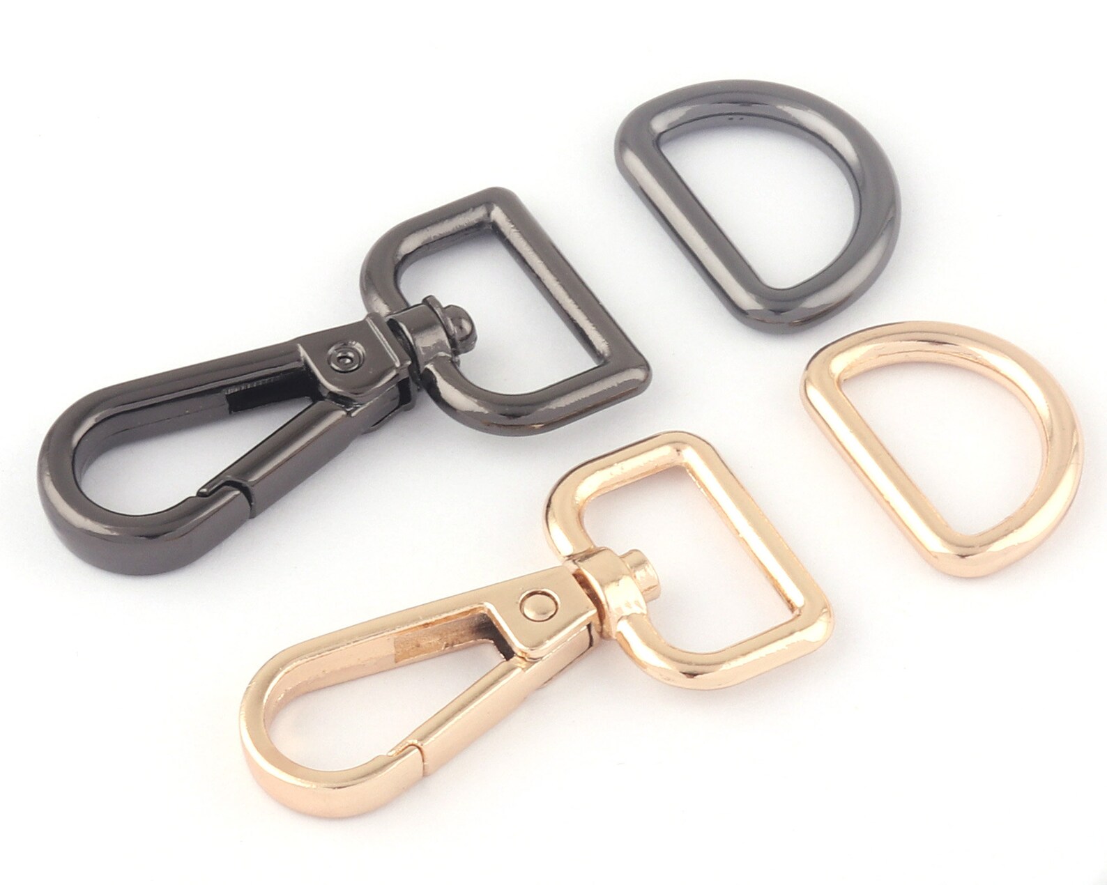 20mm Gunmetal/light Gold Metal Swivel Clasps Clawslide D Ring - Etsy