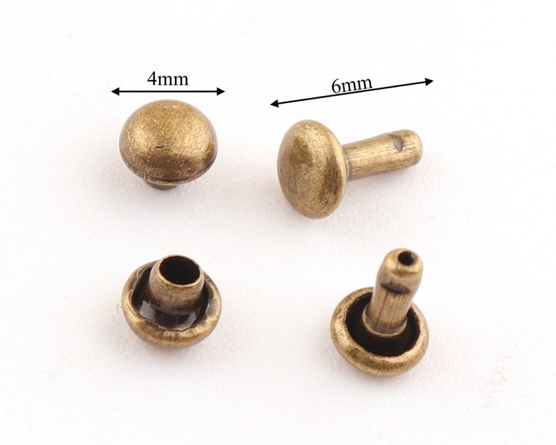 Bronze Material Double Caped Rivets 4mm Mini Rivets Metal - Etsy