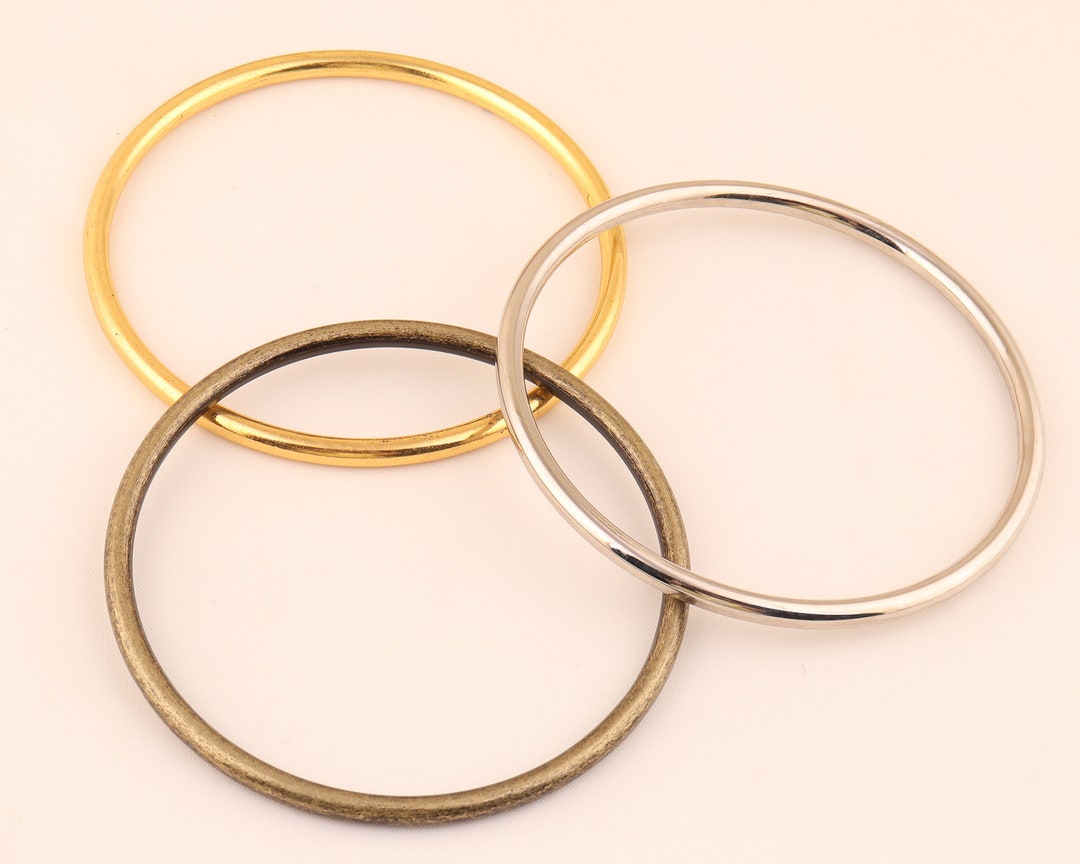 90mm Gold Metal O Rings Welded Metal Loops Silver Round Formed Strap ...