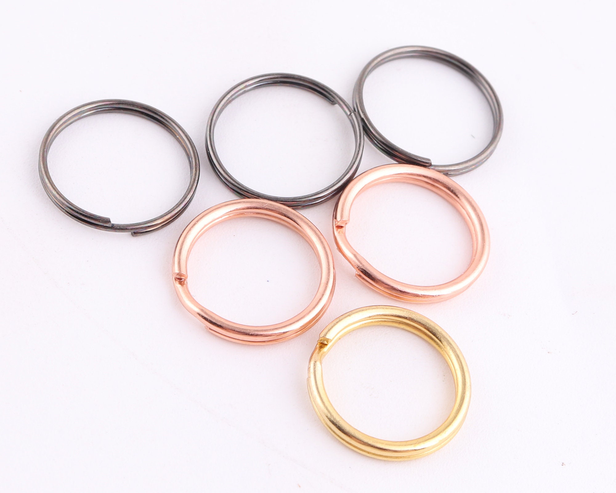 Gold/gunmetal/rose gold Split Rings15 mm Keyring Hook Loop | Etsy