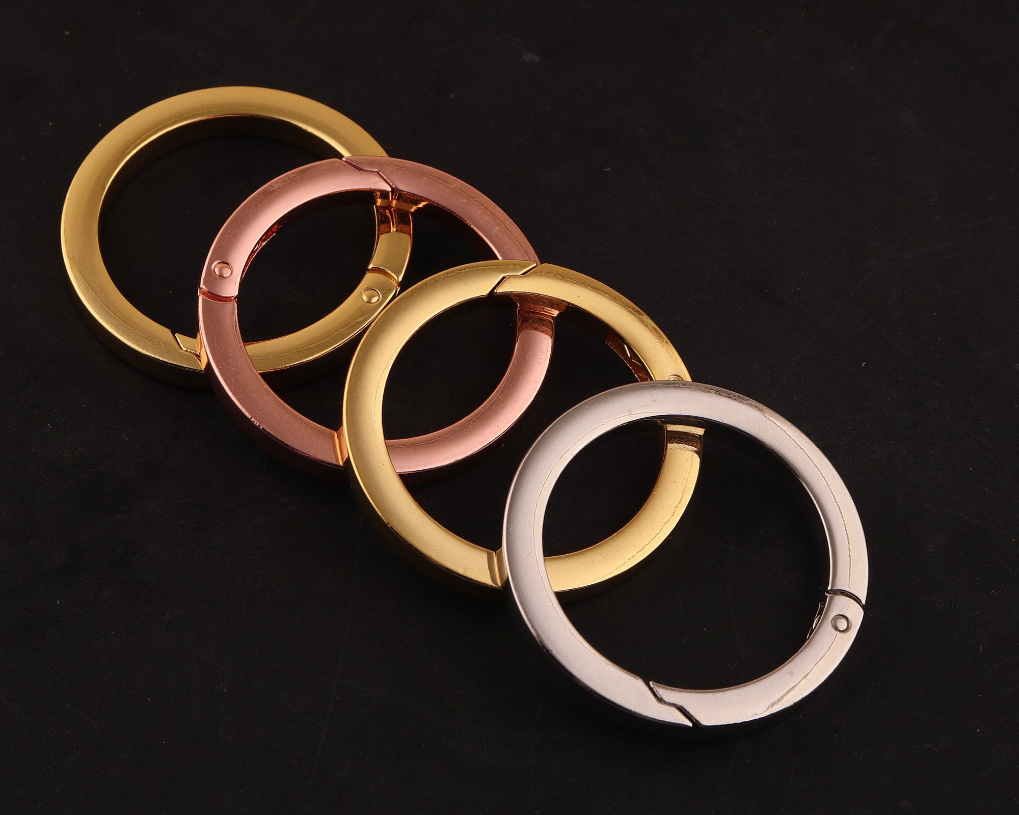 33mm rose gold and gold Round Ring Gate silver Spring Snap | Etsy