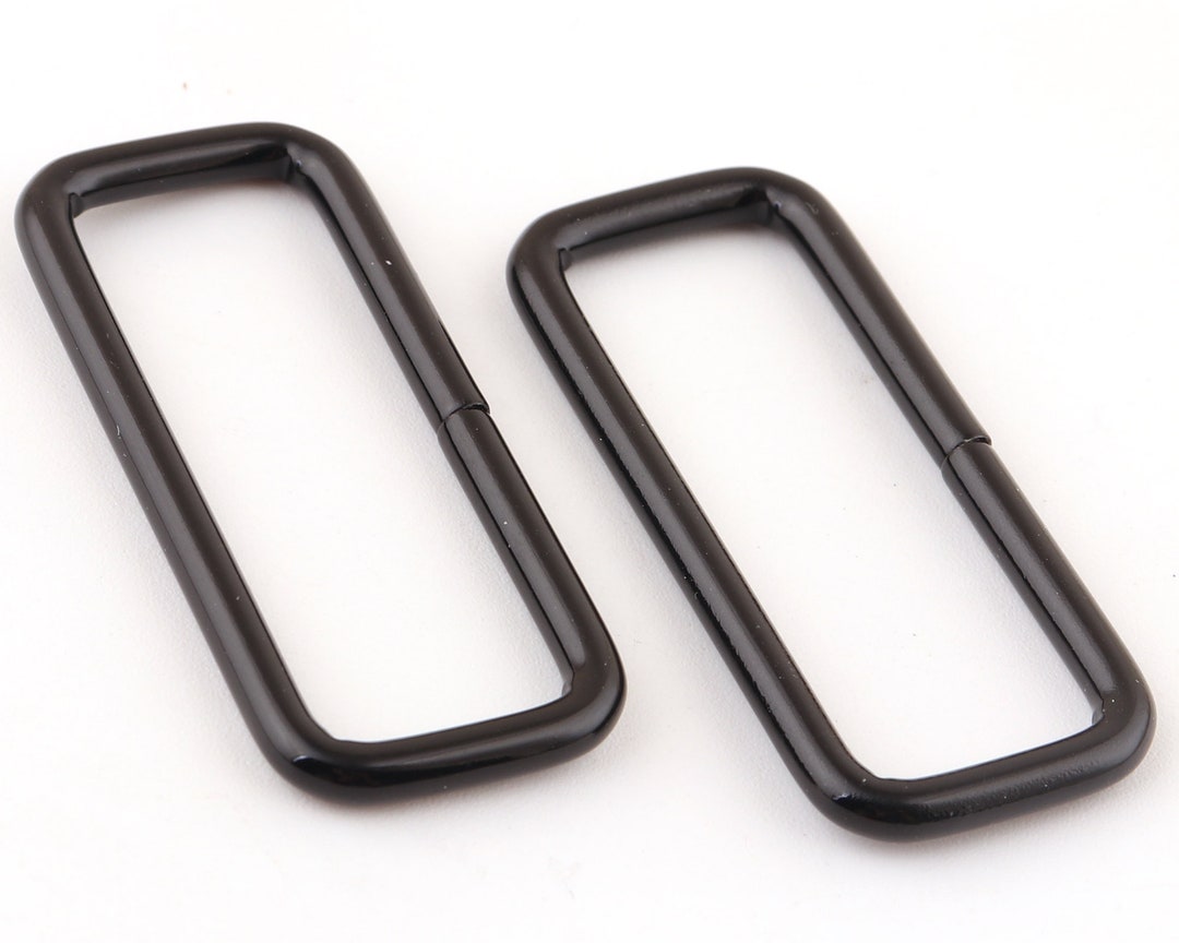20pcs Black Rectangular Ring 1 1/2 Inch (39 Mm)strap Rectangle Ring ...