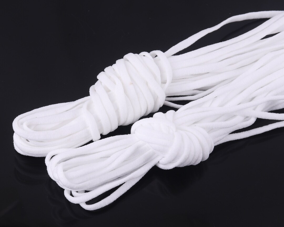 Cordón de cordón suave de 4 mm, banda elástica blanca, cordón elástico ...