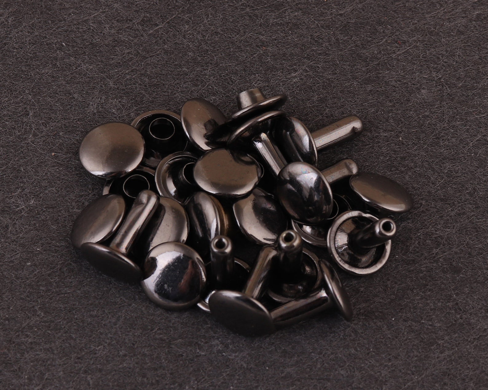 100 Sets 9*11 Mm Gunmetal Studs Rivets Metal Button Studs Screw Studs ...