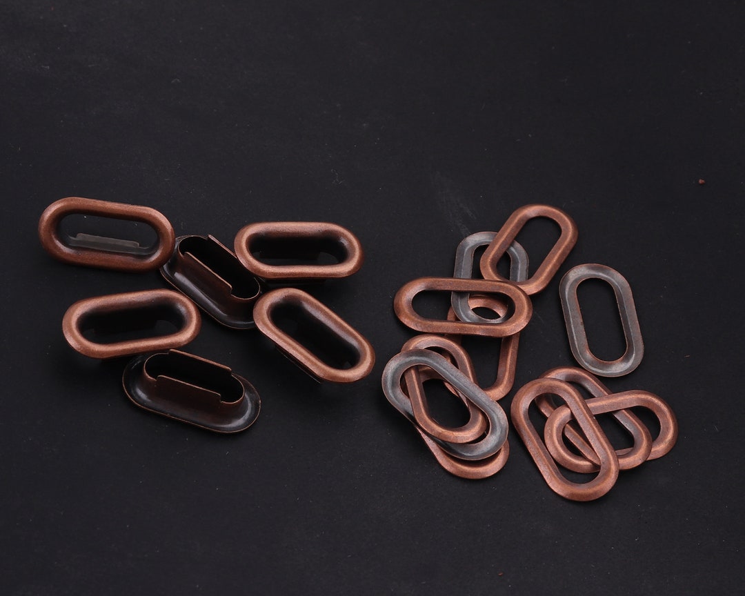 Antique Copper Oval Shaped Eyelets Grommets With Washers,10 Mm Metal ...