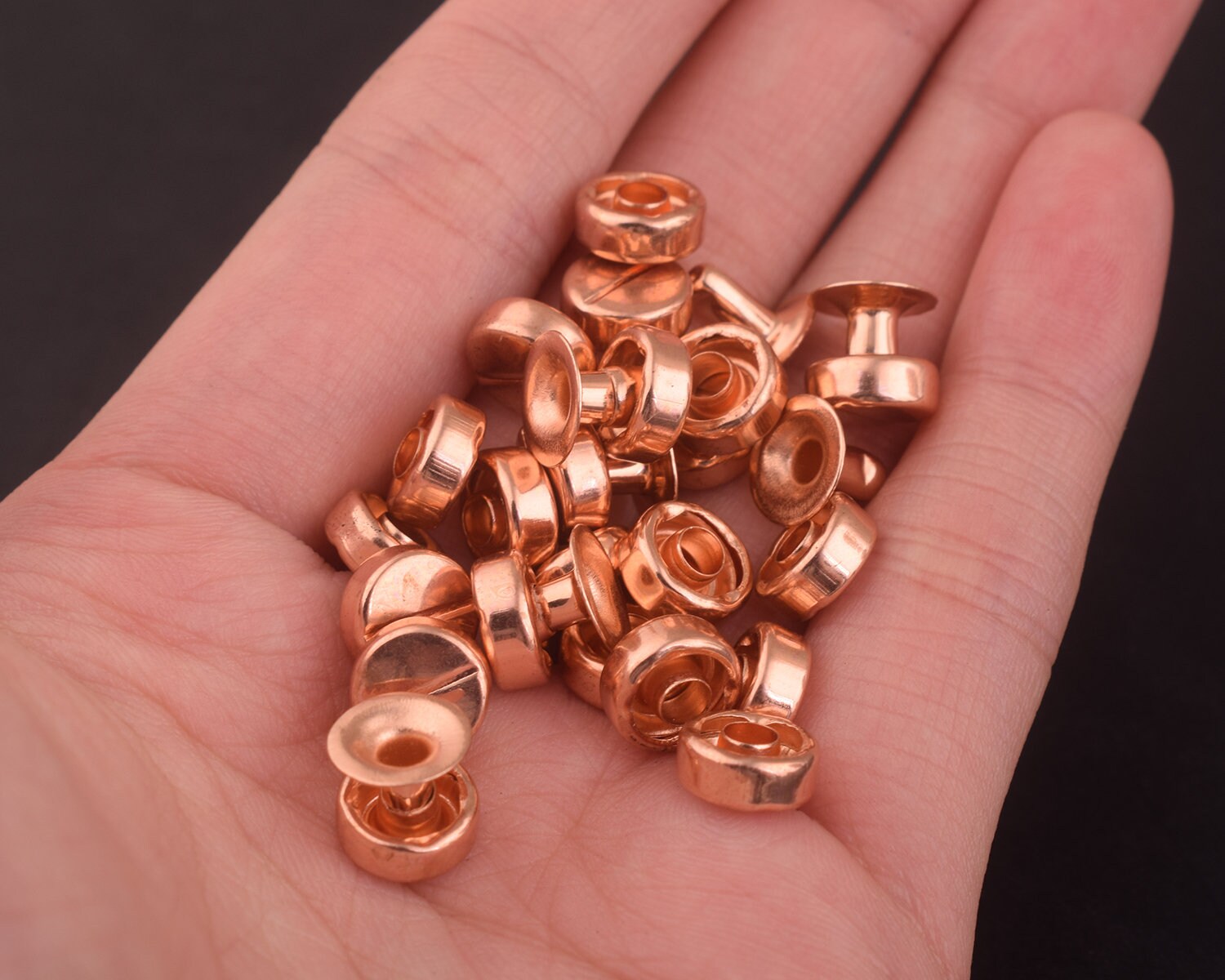 50sets Rose Gold Long Post Double Cap Rivets 78mm Copper - Etsy