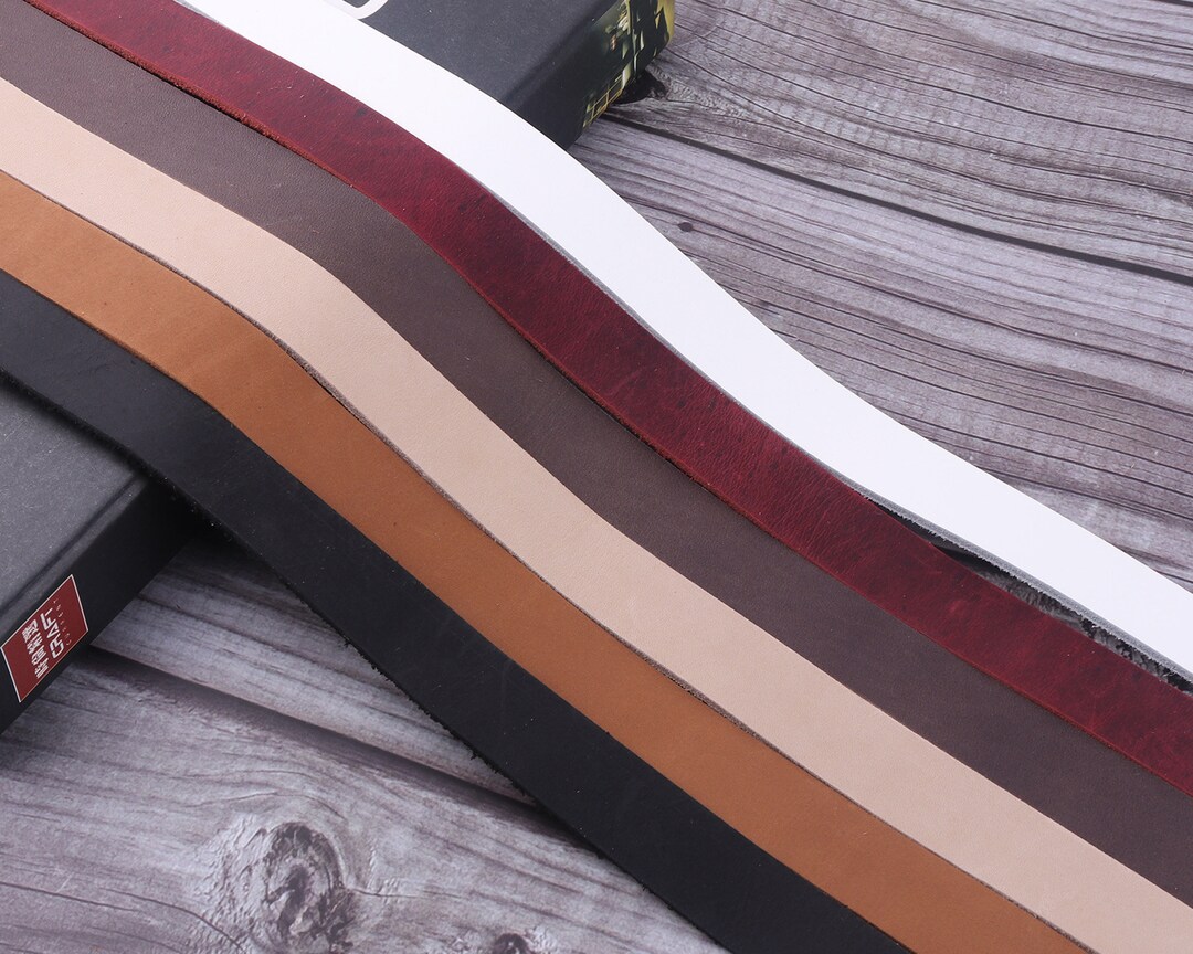 3/4" Wide Natural Leather Blank Strip Strap-flat Leather Straps for ...