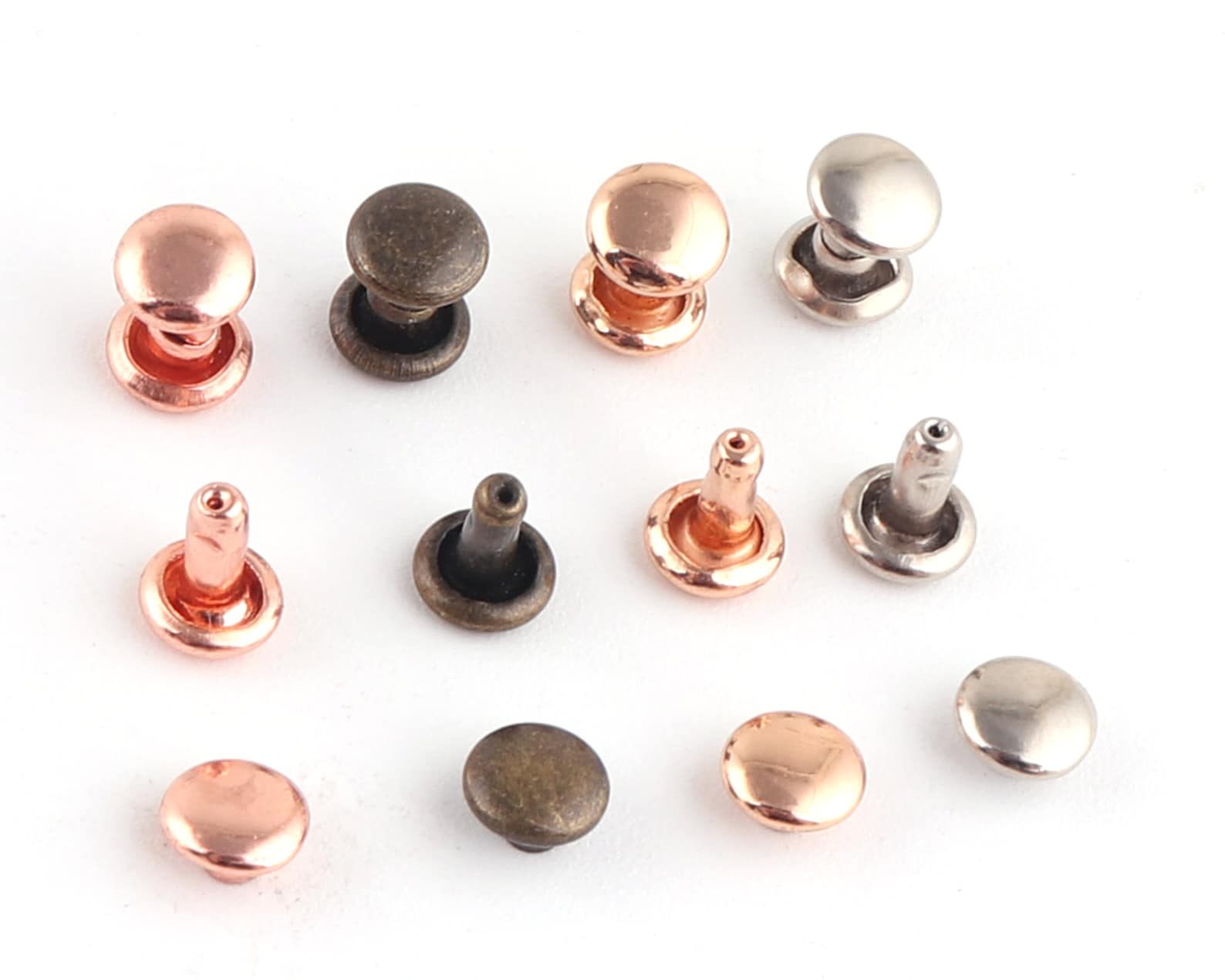 Double Cap Rivets 5mm Mini Rivets Metal Button Double Head - Etsy