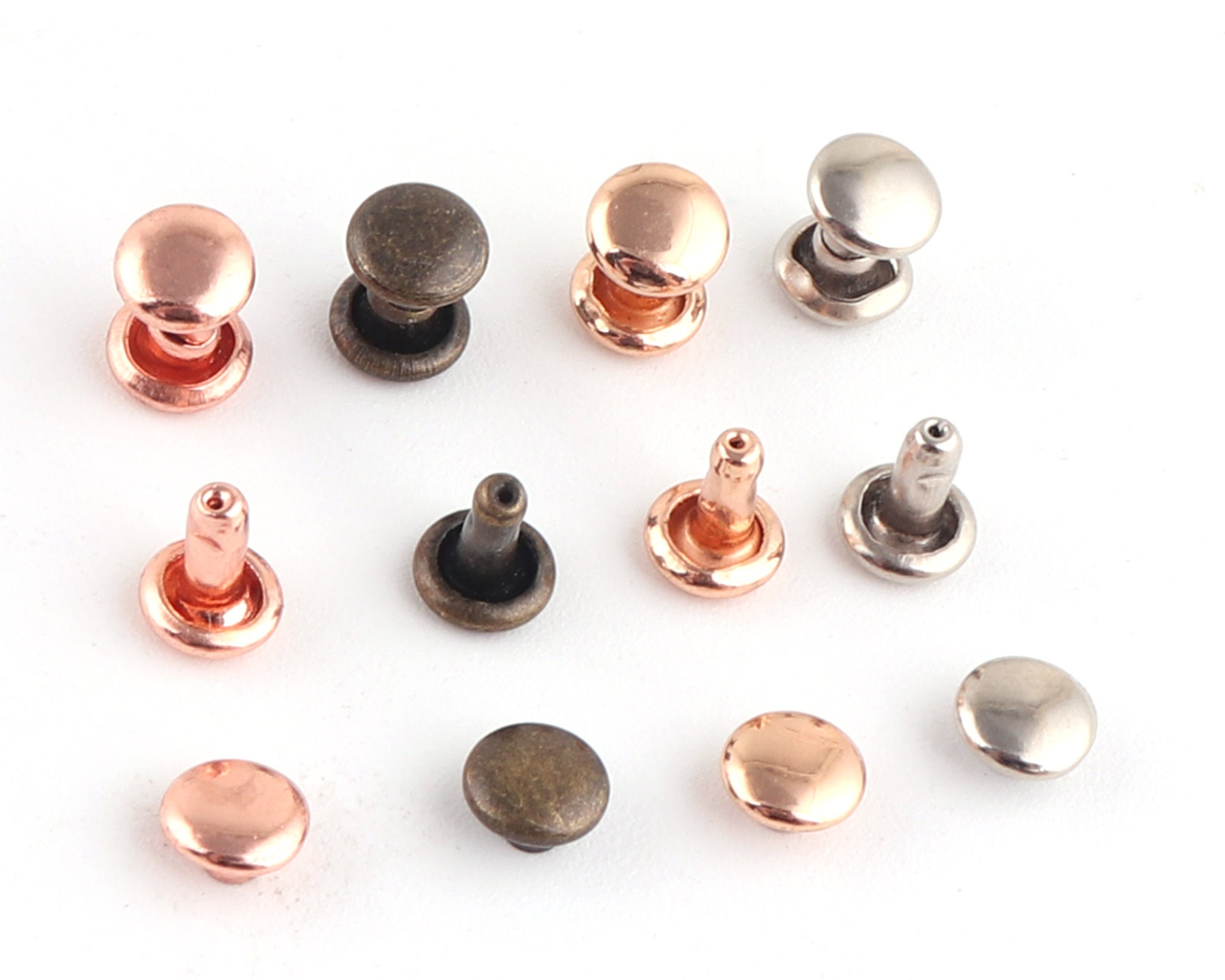 Double Cap Rivets 5mm Mini Rivets Metal Button Double Head | Etsy