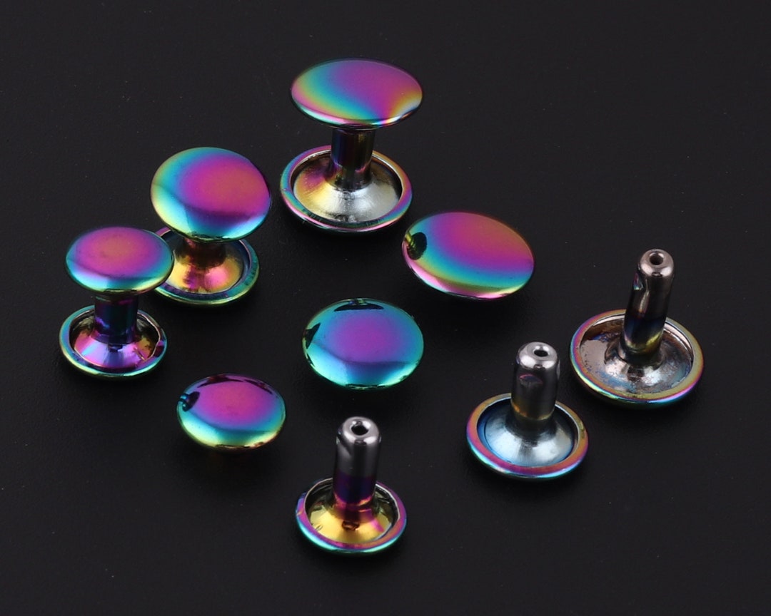 Rainbow Double Cap Rivets-stud Rapid Rivets Leather Craft Repair ...
