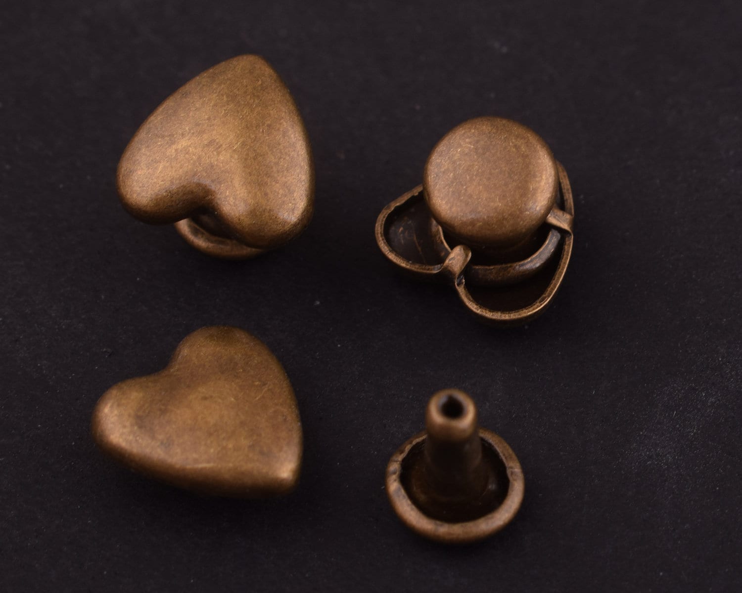 50 Pcs Bronze/silver Rivets 88 Mm Heart-shape Rivet Metal | Etsy