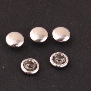 50sets 6*10mm Silver and Gold Long Post Double Cap Rivets Iron Rivets ...