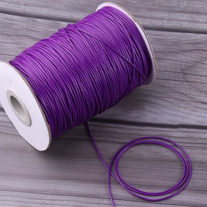 1mm Korea Waxed Polyester Cord,dark Purple Braided Thread,environmental ...