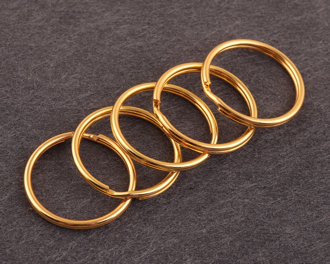 50pcs 22 Mm Gold Split Key Ring Key Chain Split Rings Plated Key Rings ...