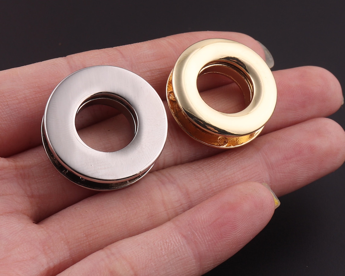 Silver and Light Gold Metal Screw Rings Grommet Round Flat | Etsy