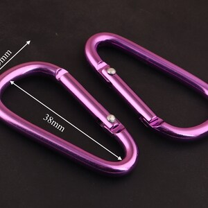 Purple Carabiner D Buckle,38*25mm Climbing Keychain Clip,key Ring Clasp ...