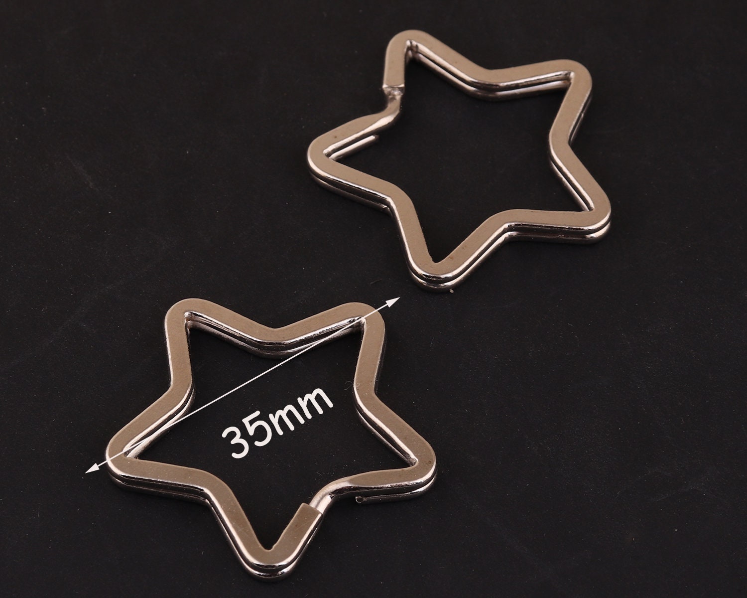 35 Mm Star Shaped Rainbow/red/silver Key Ringssolid | Etsy