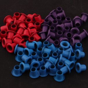 100 Pcs 2mm Red,blue and Purple Mini Eyelet Grommets Hole Round Eyelets ...